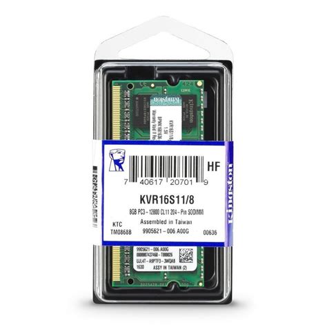 Memoria Sodimm Ddr3 1600 8gb Kingston Kvr16s118