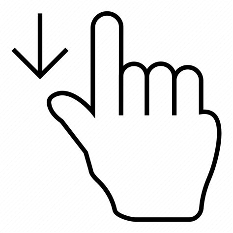 Down Gesture Slide Swipe Tap Touch Vertical Icon Download On Iconfinder