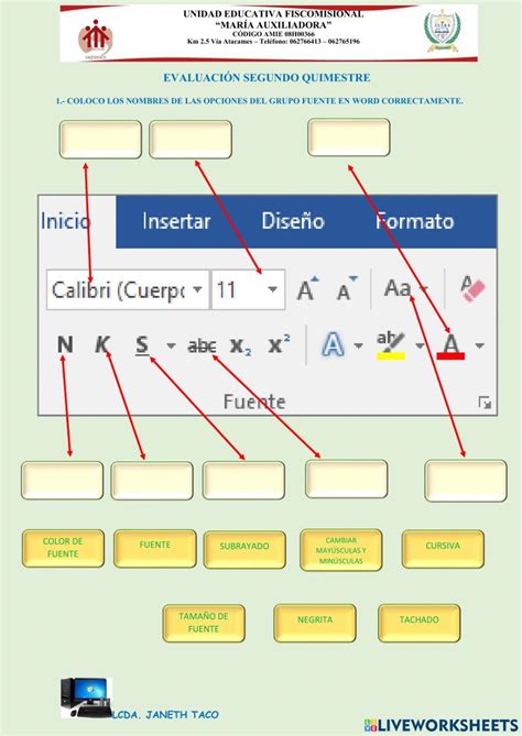 word computación exercise profesor de informática computacion
