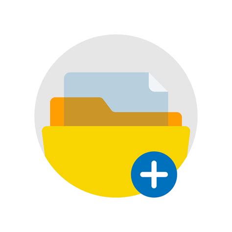 Add New Document File To Folder Button Concept Illustration Flat Design