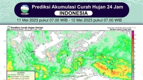 Prakiraan Hujan Di Indonesia Kamis 11 Mei 2023 BMKG Banten Dan Jawa