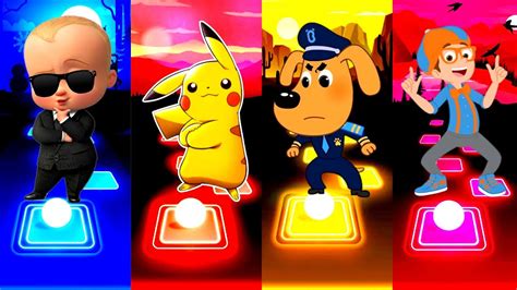 Baby Boss Pikachu Sheriff Labrador Blippi Who Is Win YouTube