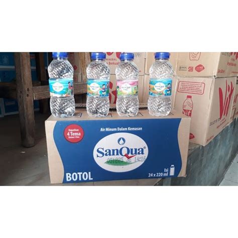 Jual Sanqua Air Mineral Botol Mini Kecil 220ml 220 Ml Isi 24pcs Via Gojek Grab Shopee Indonesia