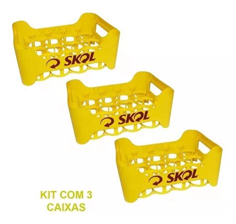 Kit 3 Caixa Engradado Skol Para 18 Vasilhames Cerveja 300ml MercadoLivre
