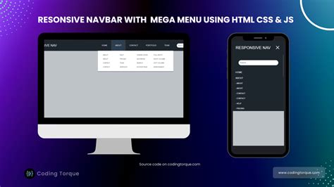 Responsive Navbar With Mega Menu Using Html Css And Javascript Coding Torque Coding Torque