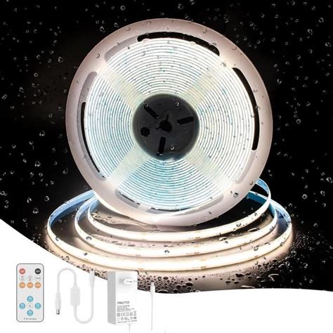 Bande Led Cob Ip Étanche Blanc Naturel K M Leds V Cri Kit Ruban Lumineuse Cob