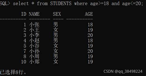 Oraclemysql数据库 Sql语句基础知识学习及整理查询学生表里的性别为女或者年龄为18岁的学生记录 Csdn博客