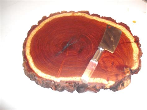 Bark Edge Mesquite Log End Cheese Cutting Board