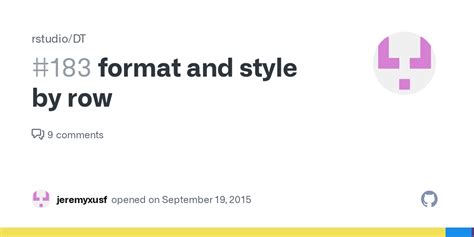 Format And Style By Row Issue Rstudio DT GitHub