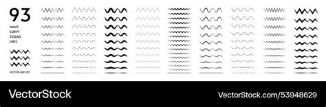 Wavy Lines Zigzag Squiggly Waves Curvy Wiggle Or Vector Image