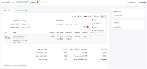 Print Duplicate Void Or Delete A Sales Return Smarter Sales And Inventory Management Zayls