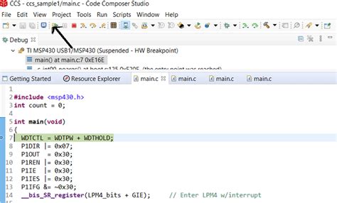 Interrupts In Msp430 Writing Gpio Interrupt Program Using Code