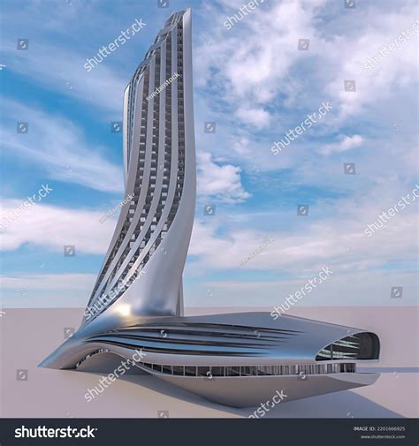 3d Rendering Modern Futuristic Building Architecture Stock Illustration