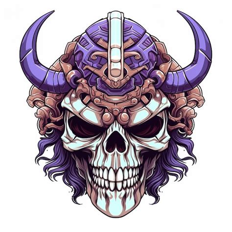 Premium Photo Warrior Skull Wearing A War Helmet