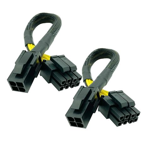 Amazon Com 4 Pin Male To 8 Pin 4 4 Female Motherboard CPU Power Adapter Cable 2 Pcs