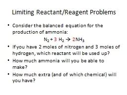 PPT Limiting Reactant Reagent Problems PowerPoint Presentation