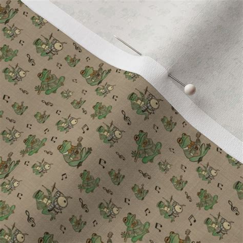Frogs Playing Musical Instruments Fabric Spoonflower