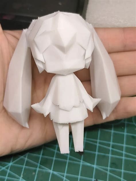 Low Poly Chibi Hatsune Miku By 潜水的章鱼 Makerworld Download Free 3d Models