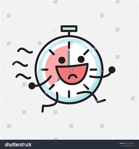 Illustration Cute Timer Clock Vector Character Stock Vector Royalty Free 1777083968 Shutterstock