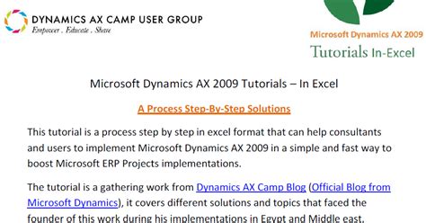 Dynamics Ax Camp Blog Microsoft Dynamics Ax 2009 Free Tutorial 1
