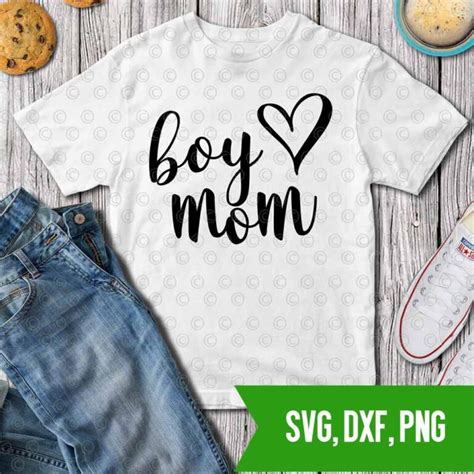 Boy Mom Heart SVG DXF PNG Cut Files