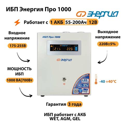 Энергия ИБП Про 1000 12В | Вольтмаркет