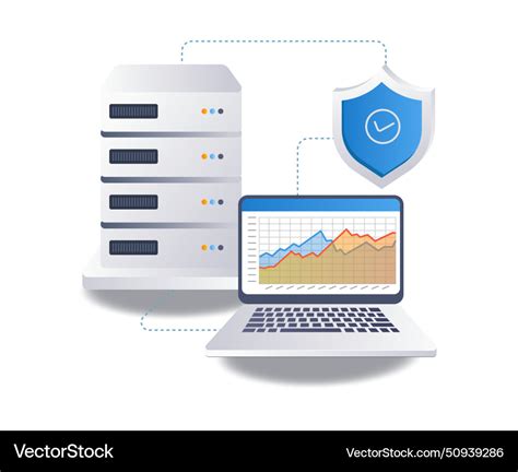 Analysis Of Cloud Server Security Concept Flat Vector Image