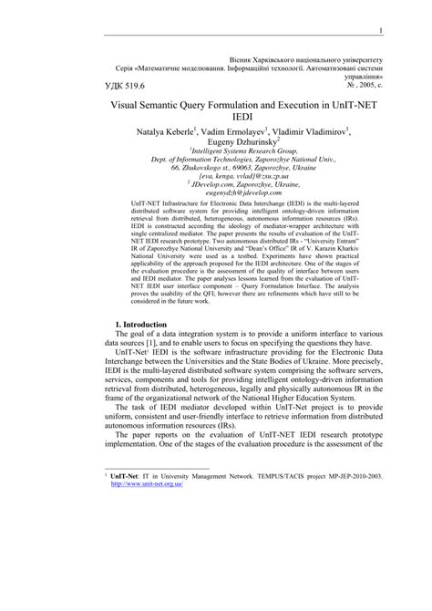 Pdf Visual Semantic Query Formulation And Execution In Unit Net Iedi