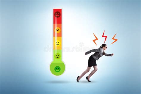 Concept Of Stress Meter With Businesswoman Stock Illustration Illustration Of Depression