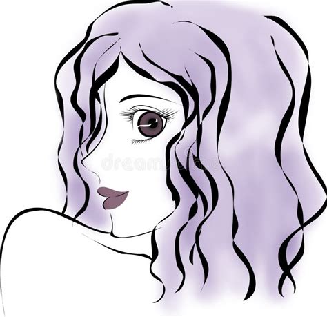 Girl With Purple Stock Vector Illustration Of Lipstick 6108986