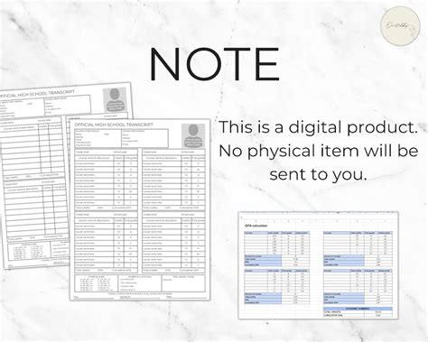High School Transcript With A Gpa Calculator Gpa Calculator And A