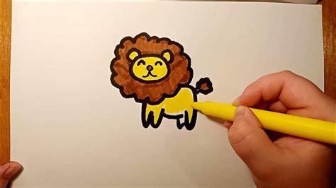 Как нарисовать маленького львенка Рисуем и раскрашиваем львенка Youtube