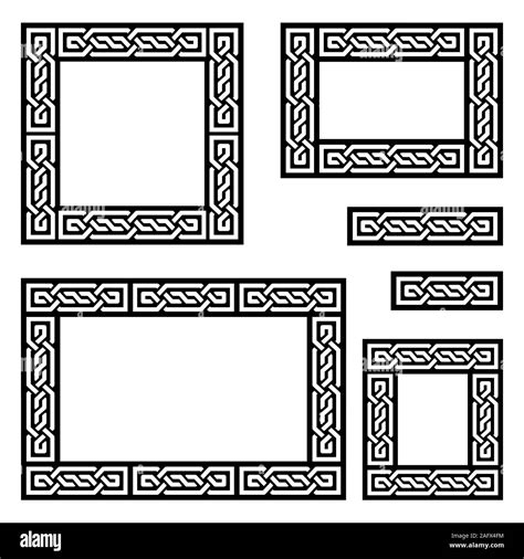Celtic Vector Frame Or Border Pattern Collection Square And Ractangle