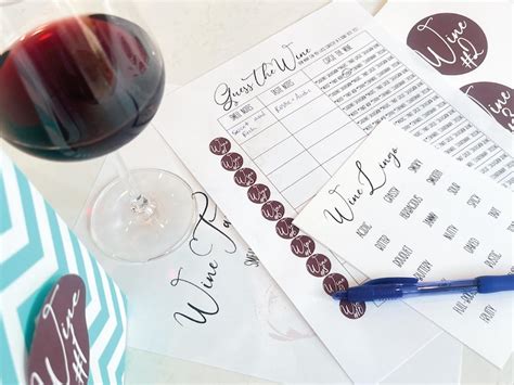 Wine Tasting Party Kit Printable Blind Taste Test Game Wine Tasting