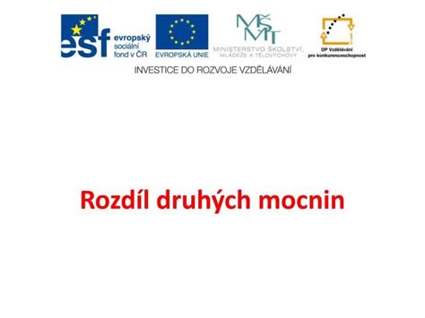 PPT Rozdíl druhých mocnin PowerPoint Presentation free download ID