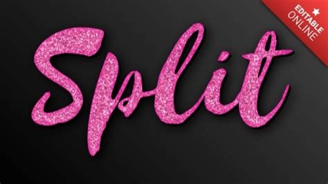 Split Pink Glitter Text Effect Generator
