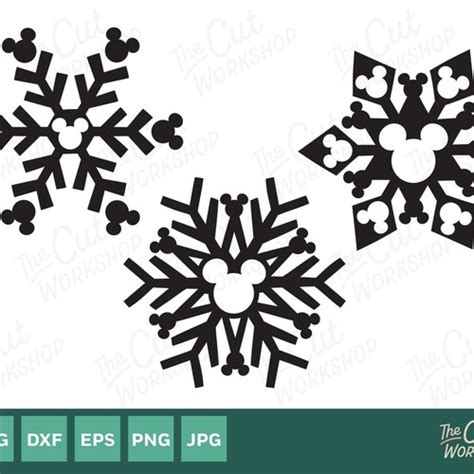 Mickey Mouse Snowflake 2 Svg  Png Disneyland World Etsy