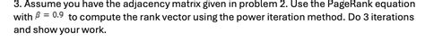 Solved Q2 ﻿:Given the following adjacency matrix, use the | Chegg.com