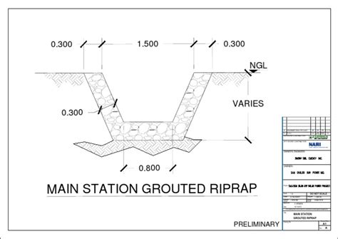 1 2 Main Station Grouted Riprap Layout Engineering Real Estate