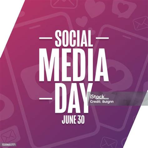 소셜 미디어의 날 6월 30일 휴일 개념 배경 배너 카드 텍스트 비문이있는 포스터용 템플릿 벡터 Eps10 그림입니다 30에 대한 스톡 벡터 아트 및 기타 이미지 Istock