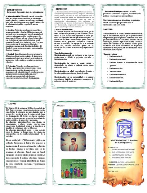 Triptico Formato Pdf Racismo Discriminación Y Relaciones Raciales Triptico Formato Pdf Racismo Discriminación Y Relaciones Raciales