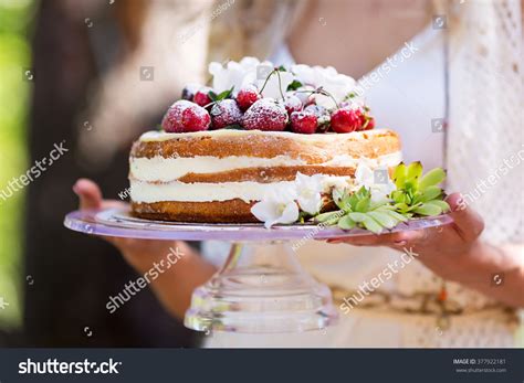 Woman Holding A Naked Cake Stock Photo Shutterstock