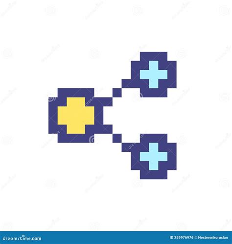 Sharing Button With Dots Pixelated Rgb Color Ui Icon Stock Illustration