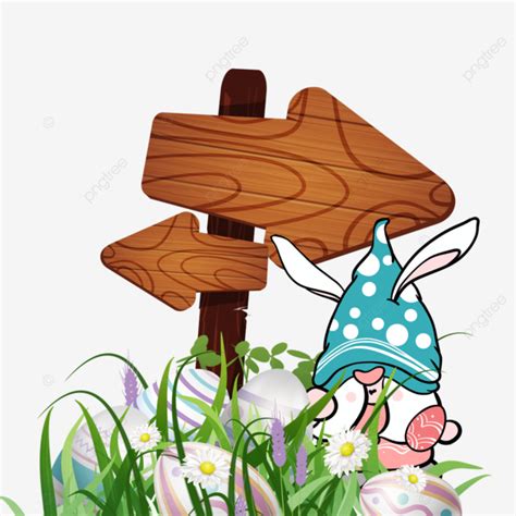 Easter Gnome Meadow Arrow Easter Gnome Grass PNG Transparent Clipart