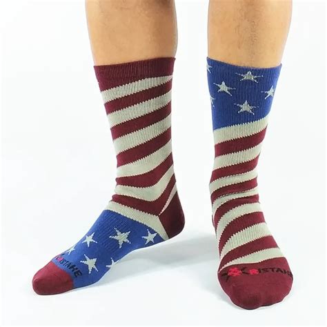 Mens Unsymmetric Usa Flag Skate Socks Usa Size M6 85l 9 12 Xl