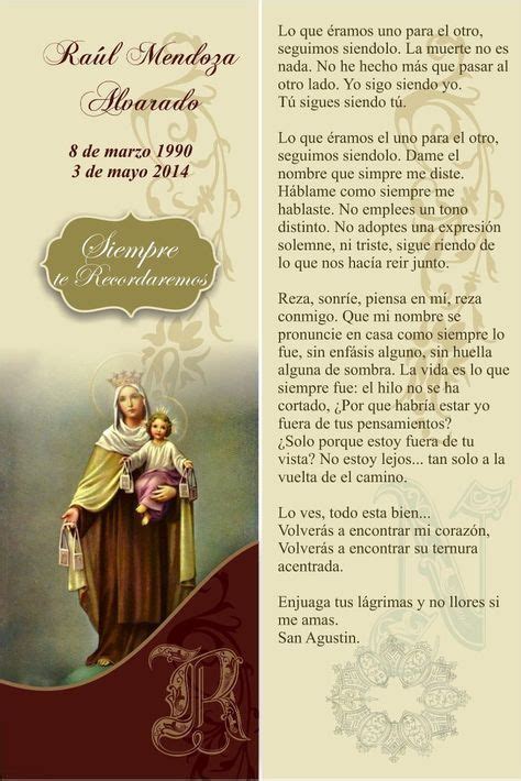 Diseño De Recuerdos Para Novenarios O Difuntos Colección 1 Catholic