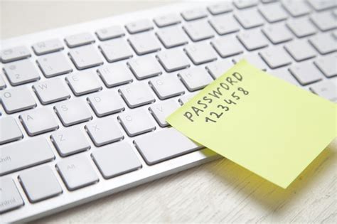 Premium Photo Password Message Written On Sticky Note In Computer