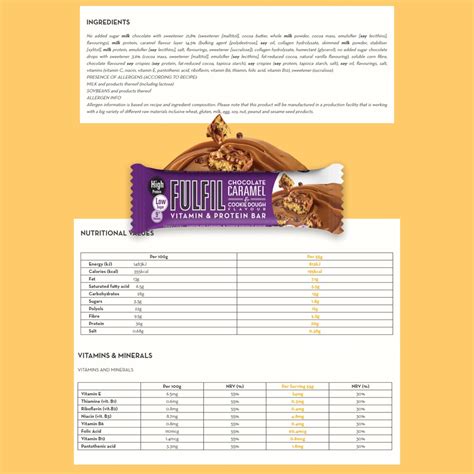 Fulfil Vitamin And Protein Bar 55g All Flavors Per Bar Shopee