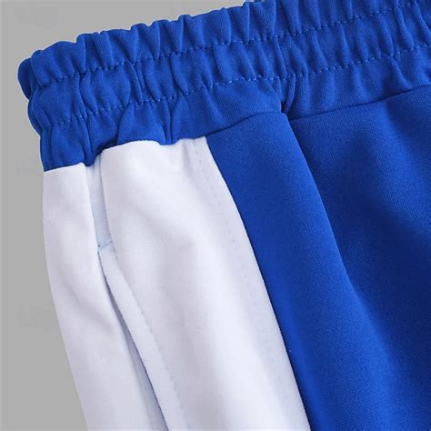 Mens Sweatpants Joggers Trousers Patchwork Drawstring Elastic Waist