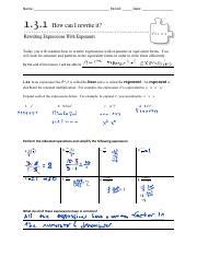 Rewriting Exponential Expressions Finding Equivalent Forms Course Hero